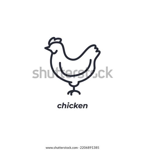 Vector Sign Chicken Symbol Isolated On Stock Vector Royalty Free