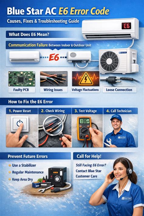 Blue Star Ac E6 Error Code Fix It Fast 2026 Guide