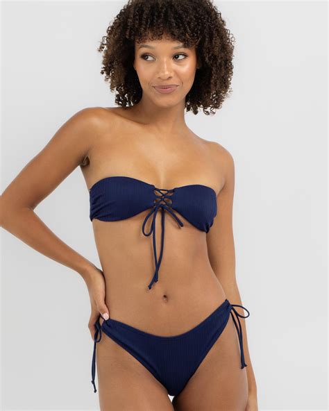 Shop Kaiami Tilly High Cut Tie Bikini Bottom In Sapphire Fast