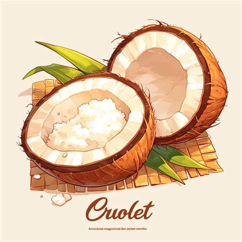 Premium Vector Whole Coconut With Hairy Brown Shell