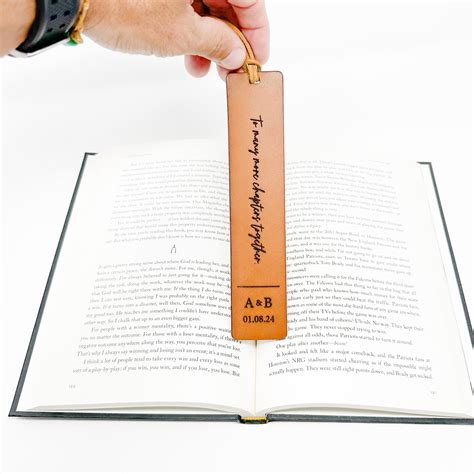Personalized Leather Bookmark Engraved Custom T Iron And Grain