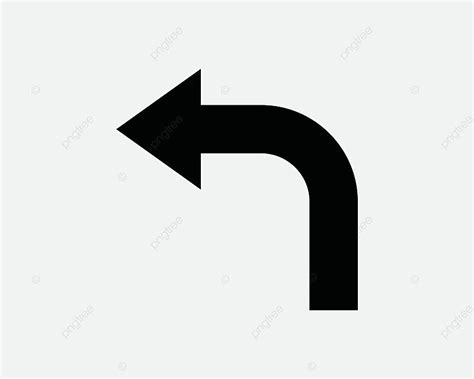 Turn Left Arrow Icon Pointer Way Orientation Vector Pointer Way