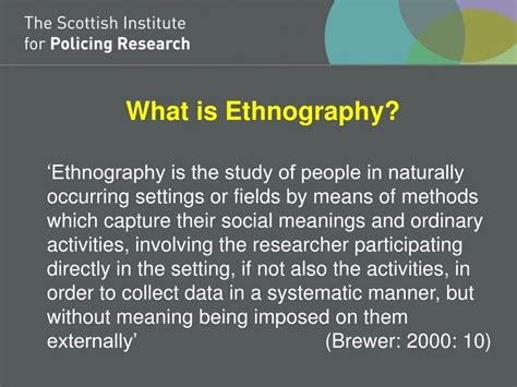 Ppt Using Ethnography In Policing Research Powerpoint Presentation