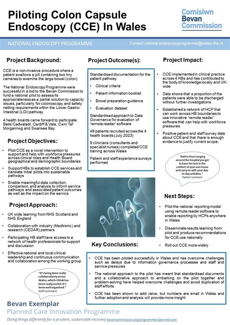 Piloting Colon Capsule Endoscopy Cce In Wales Bevan Commission
