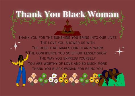 Thank You Black Woman Card Etsy