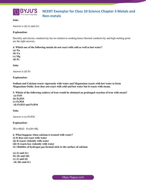 Ncert Exemplar Class 10 Science Solutions Chapter 3
