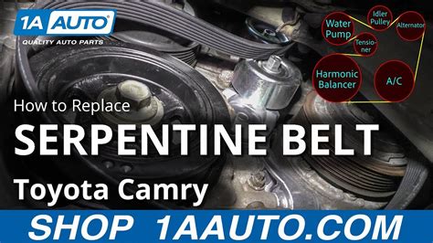 How To Replace Serpentine Belt 11 17 Toyota Camry Youtube