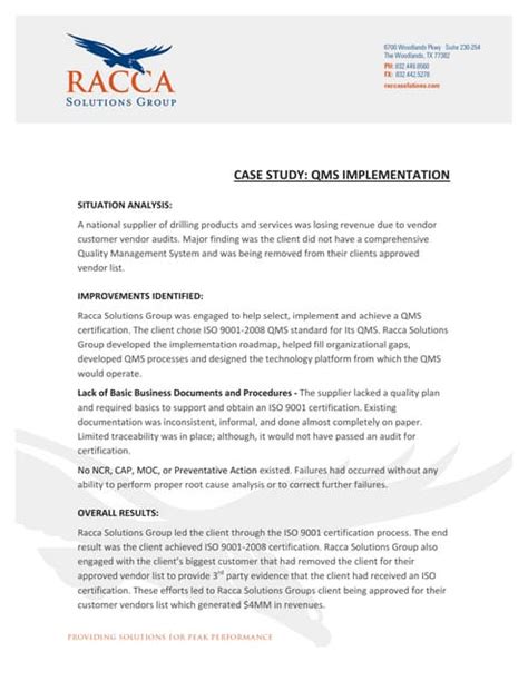 Qms Implementation Pdf Sales Business