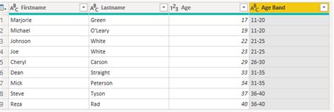 Age Banding In Power Bi Using Power Query Merge Queries Based On