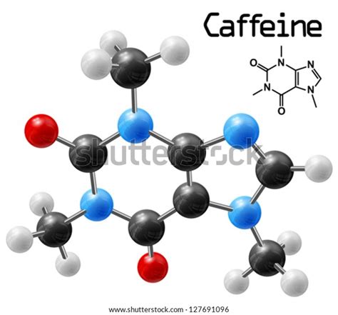 Structural Model Caffeine Molecule Stock Vector Royalty Free 127691096