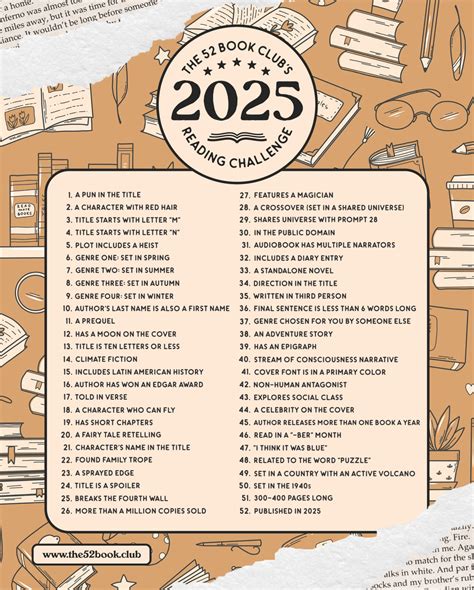 2025 Reading Challenge The 52 Book Club Crunchy Gal