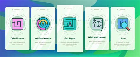Maze Puzzle Different Onboarding Icons Set Vector 10312906 Vector Art