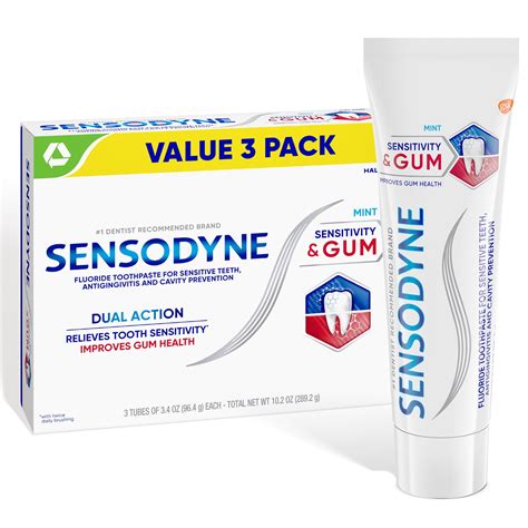 Sensodyne Sensitivity And Gum Sensitive Toothpaste 3 X 34 Oz