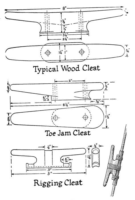 Wood Cleat Patterns For Boat Building