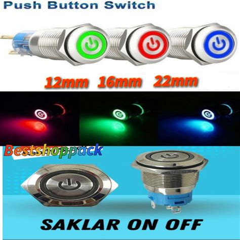 Jual Saklar On Off LED Push Button Switch 12mm 16mm 22mm 12V 24V 3A 12mm Putih Jakarta