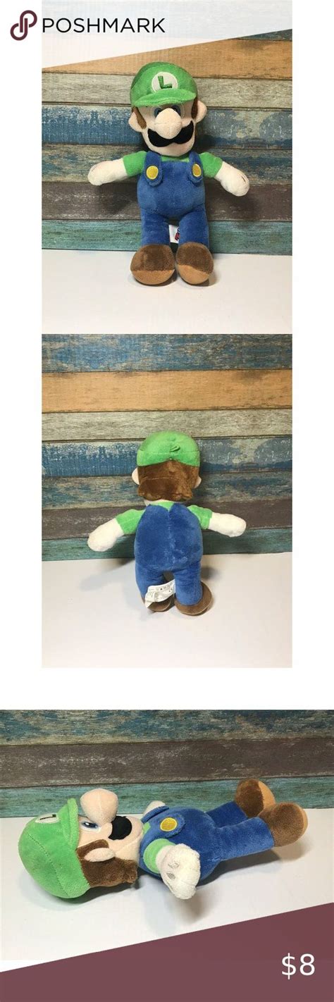 Nintendo Super Mario Bros Luigi Plush Toy Stuffed 11” Super Mario