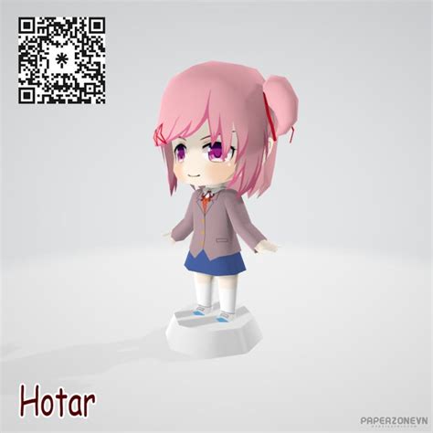 Doki Doki Literature Club Natsuki Chibi Papercraft In 2025 Literature Club Chibi Literature