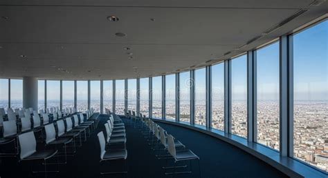 Empty Conference Room With Panoramic City View From A High Rise