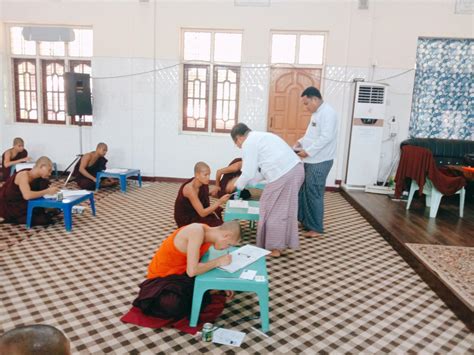 နေပြည်တော်ကောင်စီဝင် ဦးမြင့်စိုး အစိုးရပါဠိပထမပြန်စာမေးပွဲ ဖြေဆိုလျက်ရ