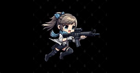 Tactical Chibi Girl Chibi Sticker Teepublic