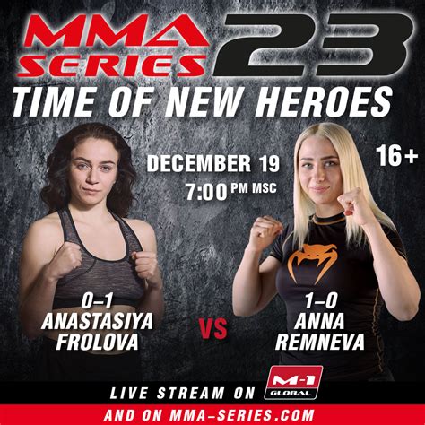Anna Remneva 1 0 Vs Anastasiya Frolova 0 1 On December 19th Mma Series 23 Time Of New
