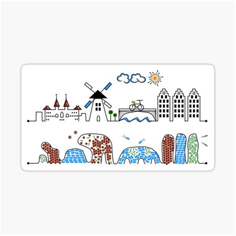 Microbes Building Cities Sticker By She Toot Redbubble