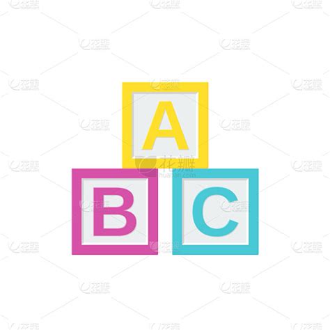 字母表次序积木扁平化设计动画片儿童幼儿婴儿家庭男孩女孩