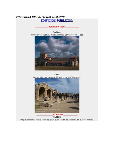 Tipologia De Edificios Romanos Pdf Templo Imperio Romano