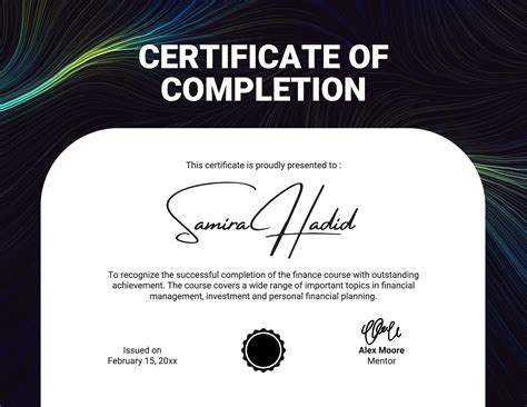 Black Modern Futuristic Finance Certificate 39898460 Template