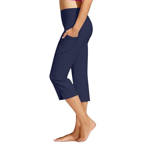Osolu Capri Pants For Women High Waist Workout Yoga Pants With Pockets