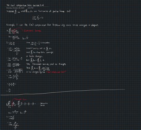 Limit Comparison Test Notes Calculus Ii The Limit Comparison Test Section 5 Monday October