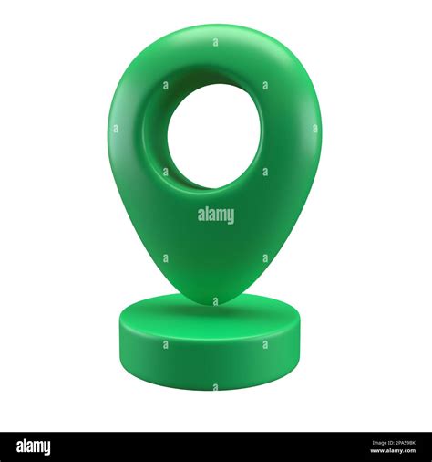 D Realistic Icon Style Green Glossy Location Map Pin Gps Pointer