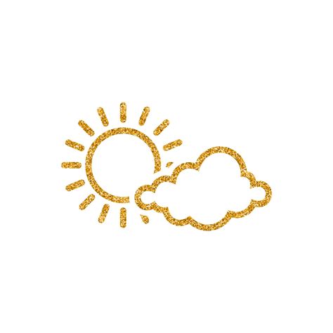 Premium Vector Weather Forecast Partly Sunny Icon Gold Glitter