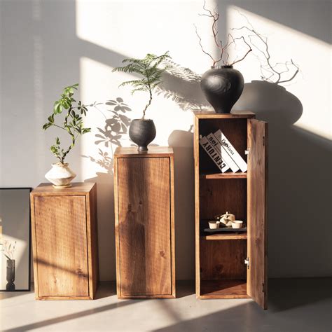 Medieval Style Solid Wood Square Retro Flower Stand The New Favorite