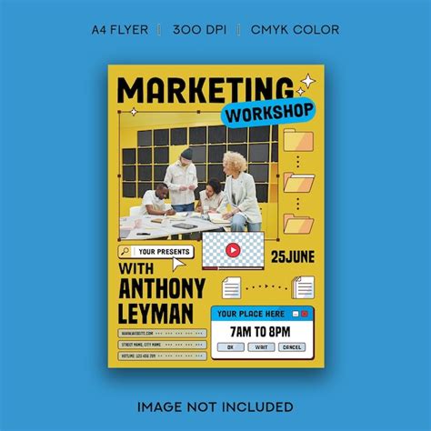 Premium Vector Marketing Workshop Flyer