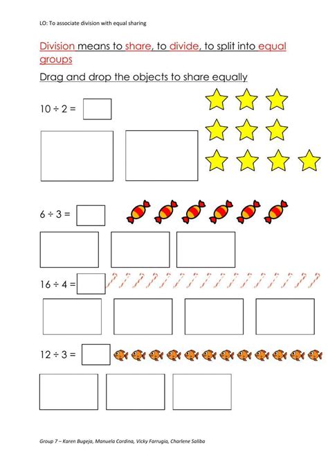 Associate Division With Equal Sharing Worksheet Live Worksheets Worksheets Library