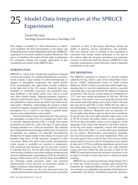 Pdf Model Data Integration At The Spruce Experiment