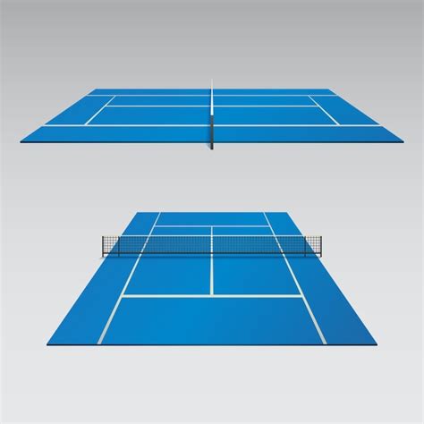 Premium Vector Blue Tennis Court Vector Illustration