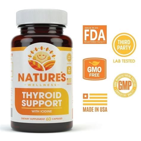 Natures Wellness Thyroid Support Complex Iodine Capsules Energy Metabolism Hormone Balance