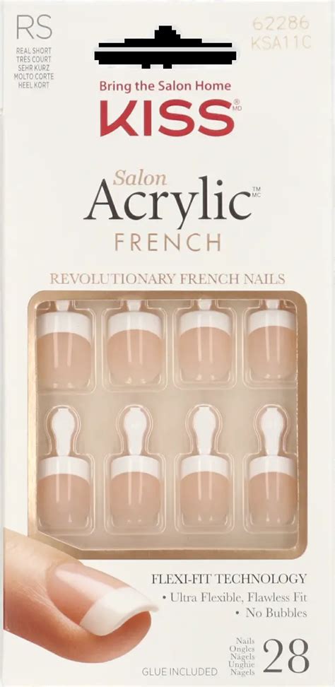 Kiss Salon Acrylic French Sztuczne Paznokcie Krótkie Ksa11c 28 Szt Drogeria Rossmannpl