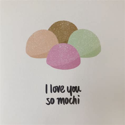I Love You So Mochi Card Mochi Ice Cream Card Blank Card Etsy