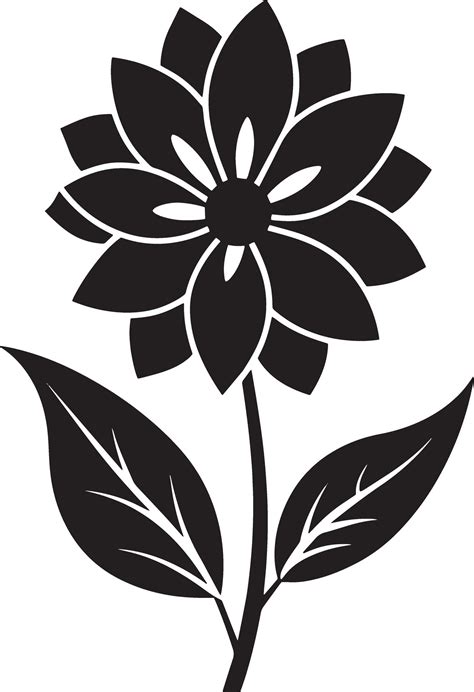Black And White Flowers Silhouette Design Illustration 46267283 Vector