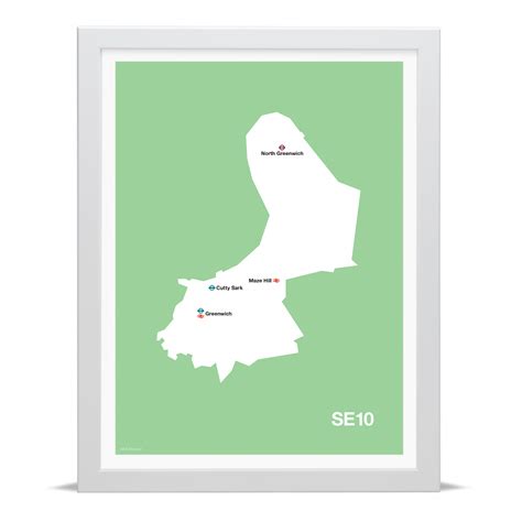 Se10 Postcode Map Giclée Art Print London Art Prints