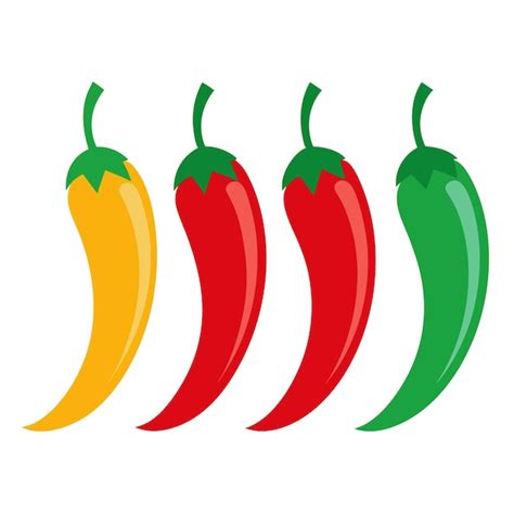 Premium Vector Set Of Red And Green Chili Vectors Spicy Chili Vector