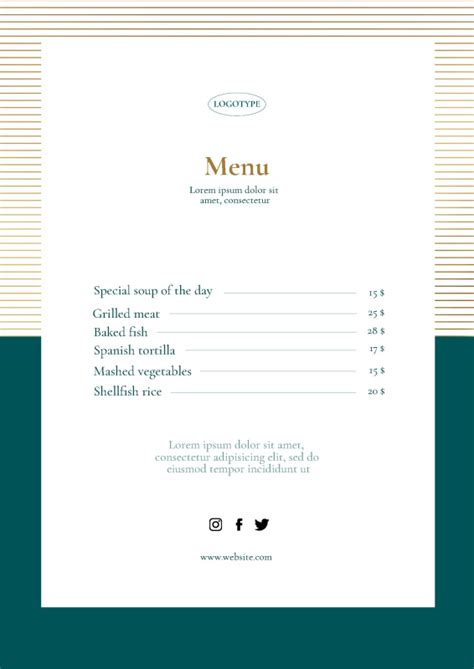 Menu Templates Customizable Free To Download