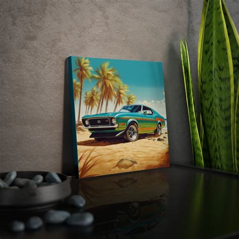1971 Mach 1 Beach Scene Canvas Photo Tile Etsy