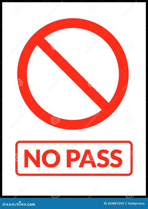 No Entry Pass Vector Sign Warning Stop Entry Symbol Icon Safety Stock