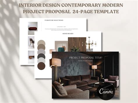 Interior Design Project Proposal Client Presentation Mood Board