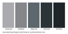 Gunmetal Grey Shades Color Scheme Black Grey Color Palette