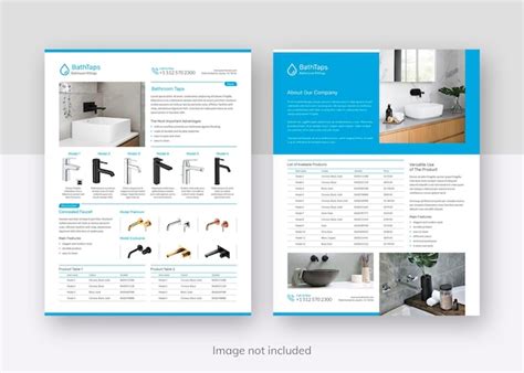 Premium Psd Tap Technical Data Flyer Product Description Catalog Print Template